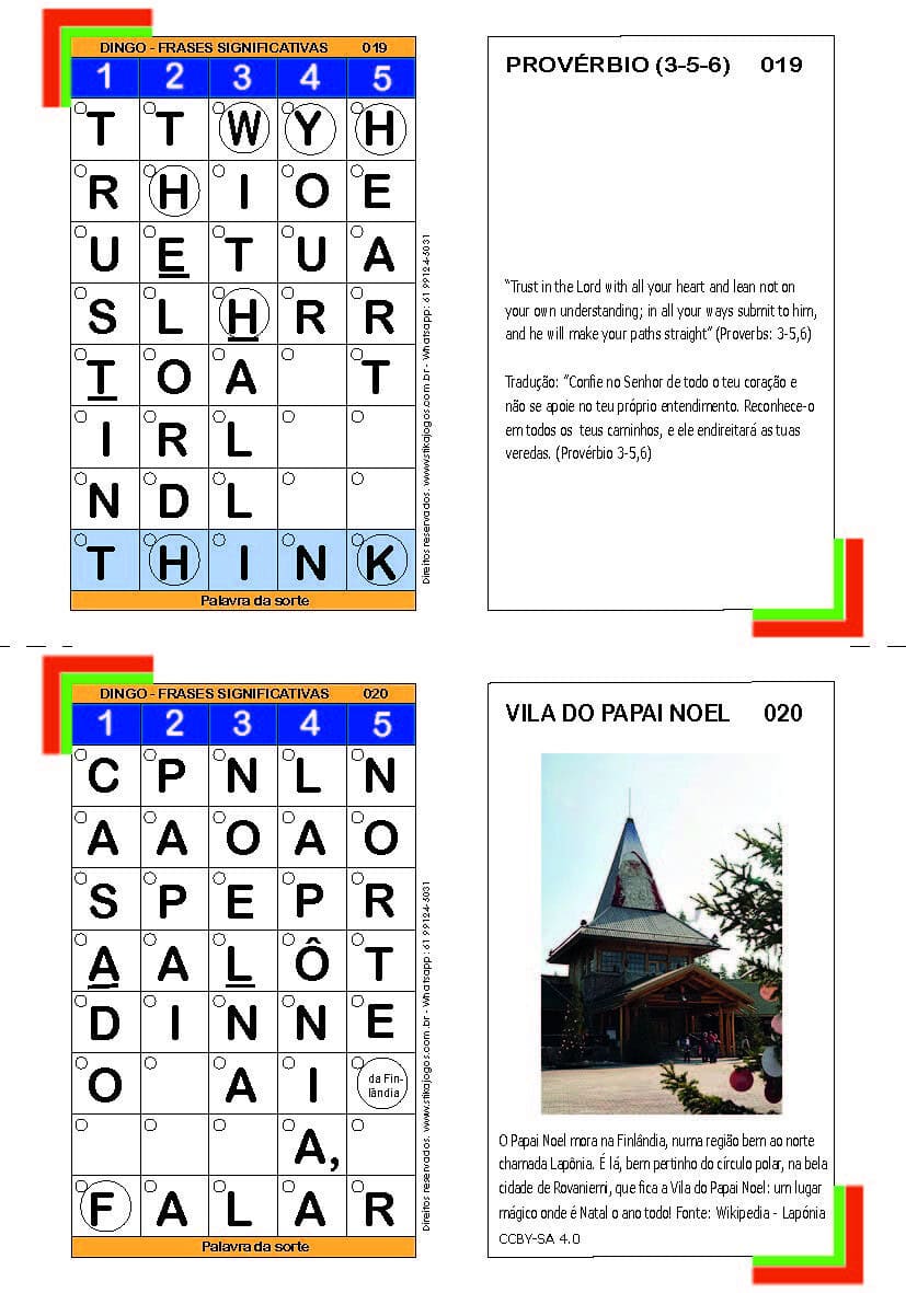 DINGO - O novo Bingo com 30 Cartelas em PDF - Stika Jogos Cognitivos