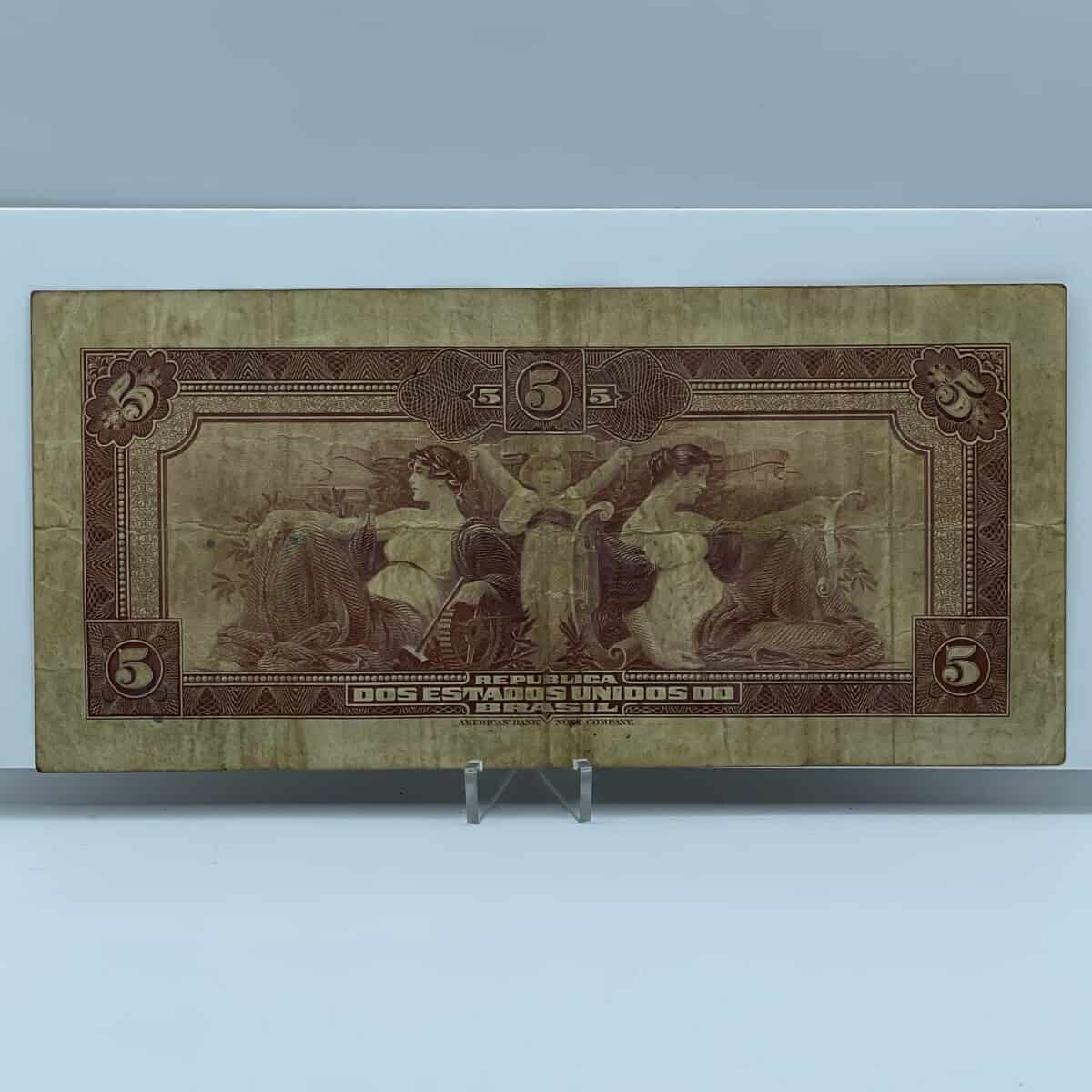 Cédula 5 Mil Réis 1942 R100c - Estampa 19A Série 723A - Barão do Rio ...